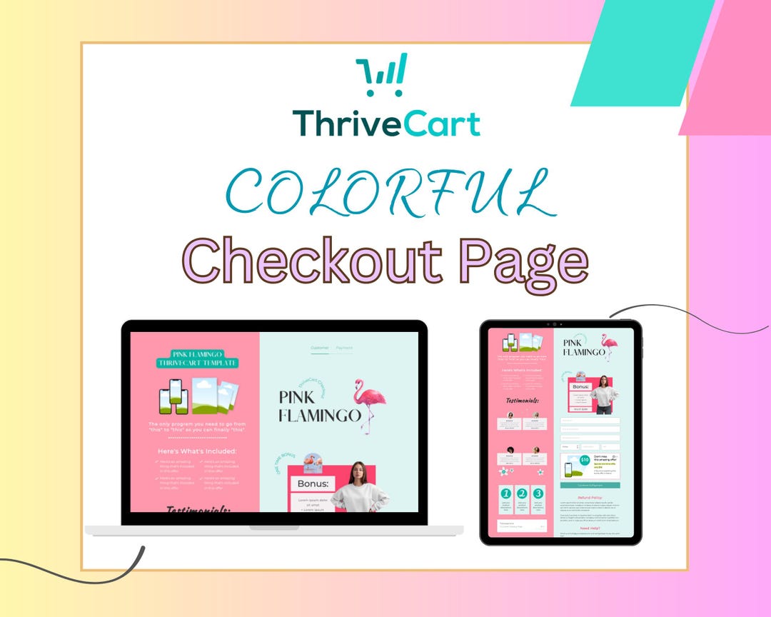 Colorful Thrivecart Checkout Template - Etsy