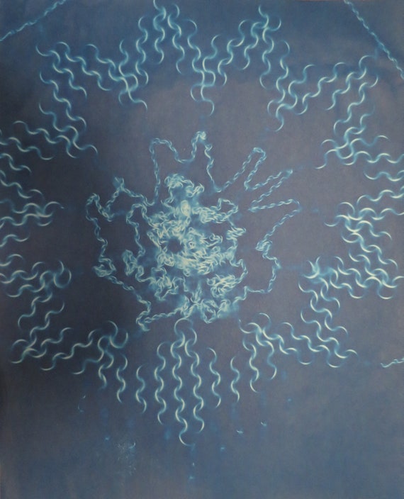 Abstract Chain Metal Headdress Cyanotype Handmade Unique | Etsy