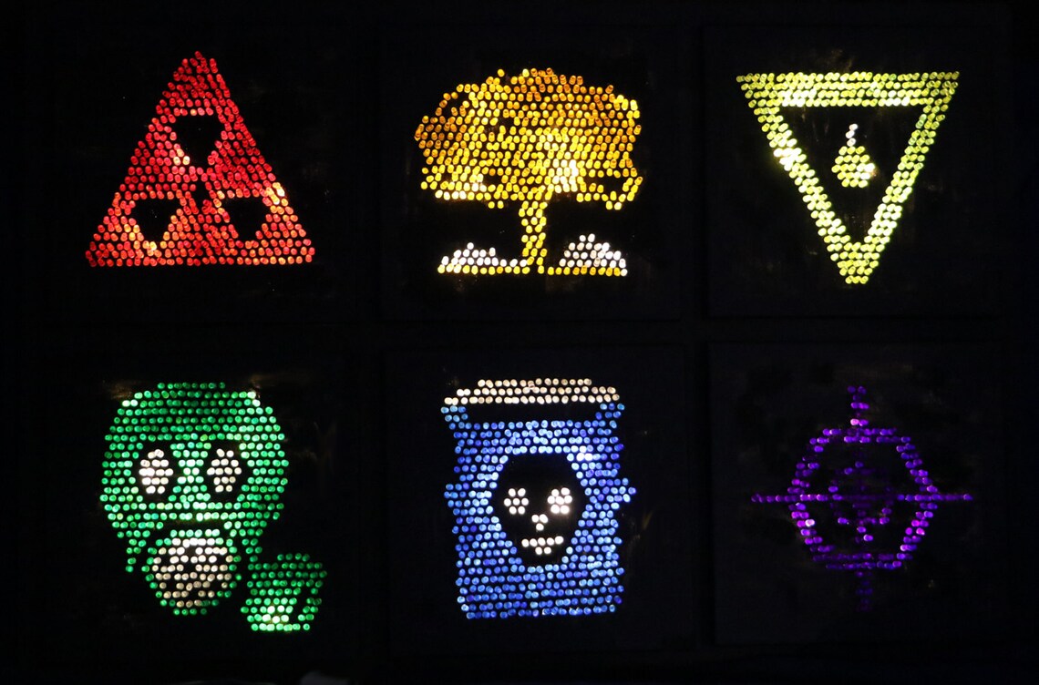 Symbols of War / Wall Artwork With Light / Dystopian Art by | Etsy