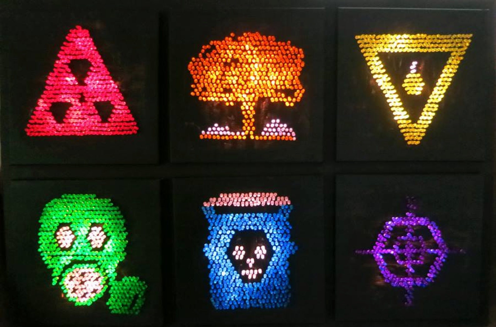 Symbols of War / Wall Artwork With Light / Dystopian Art by | Etsy