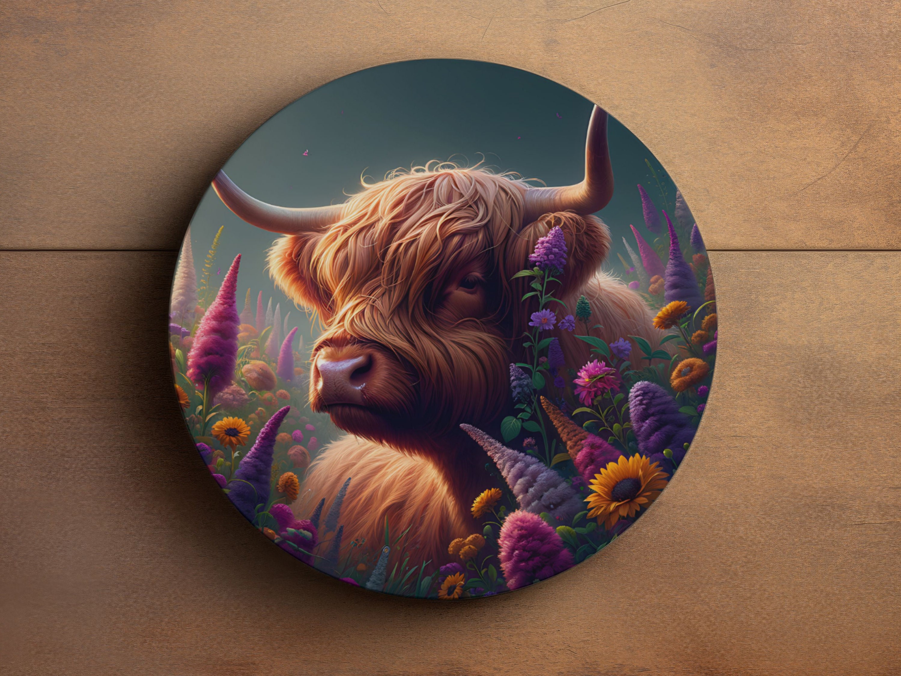 Highland Cow PNG Car Coster| Cute Cow Png |car Coaster Graphics ...