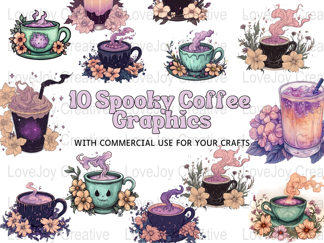 Spooky Coffee Graphics | Fall Coffee Png | Halloween Latte | Halloween ...