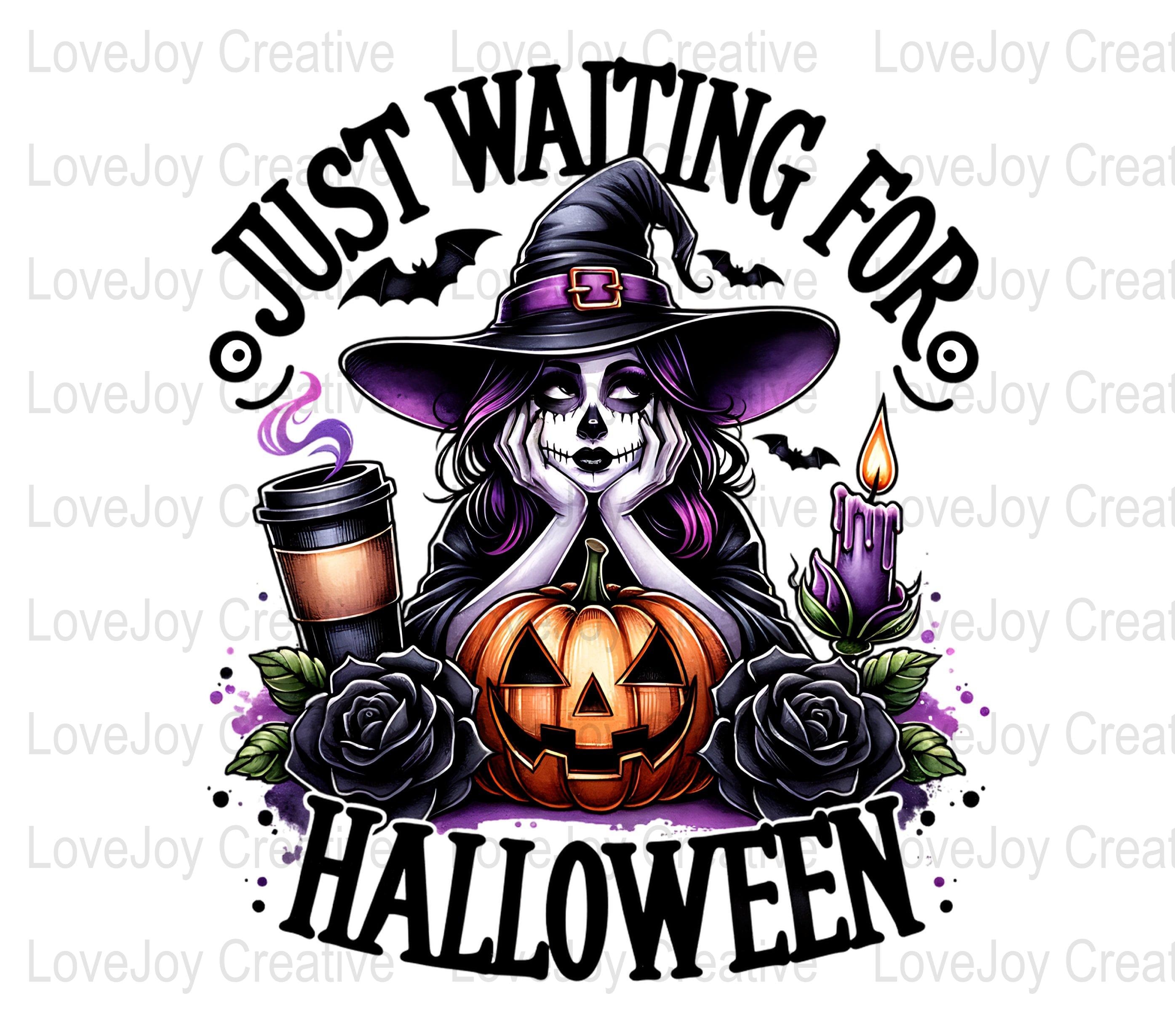 Just Waiting for Halloween PNG |witch Halloween Png Pumpkin Png | Witch ...