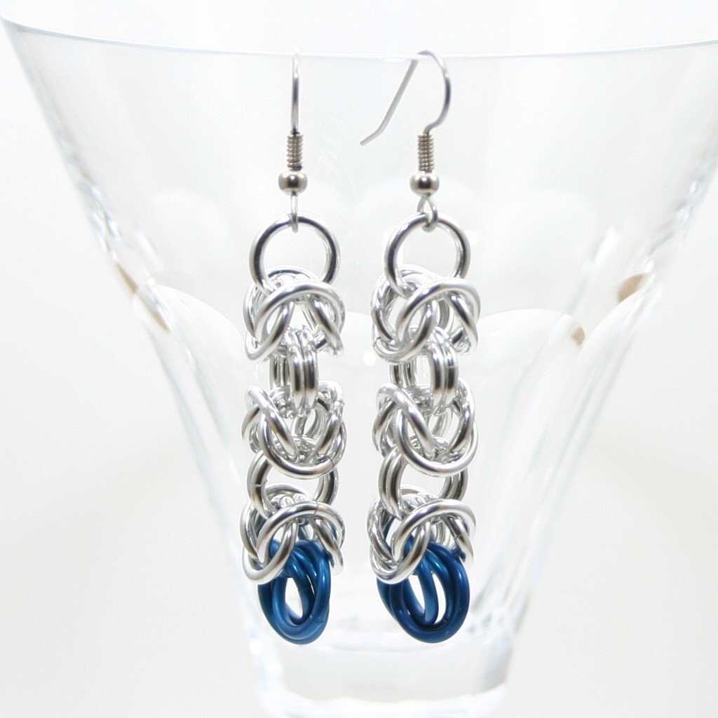 Byzantine Moebius Chainmail Dangle Earrings - Etsy