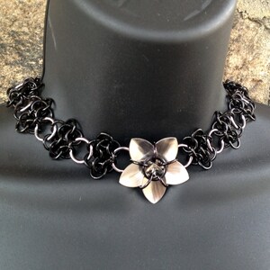 Chainmail Lace Flower Choker - Etsy