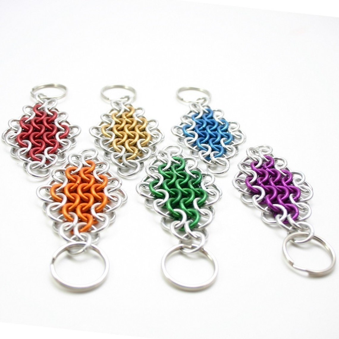 Custom Color Aluminum Chainmail Keyring - Etsy