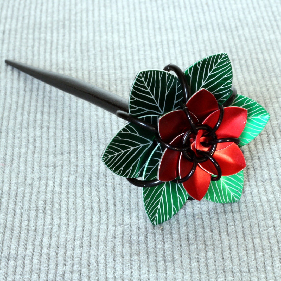 Flower and Leaves Blossom Hair Stick - Etsy
