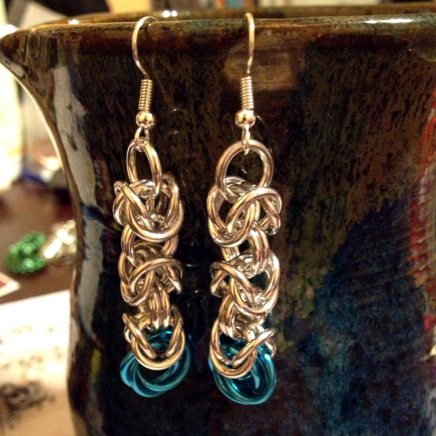 Byzantine Moebius Chainmail Dangle Earrings - Etsy
