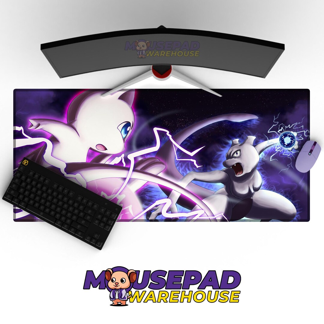 Mew, Mewtwo, Pokemon TV Show Mousepad 1258155 // Large Desk Mat, TCG ...