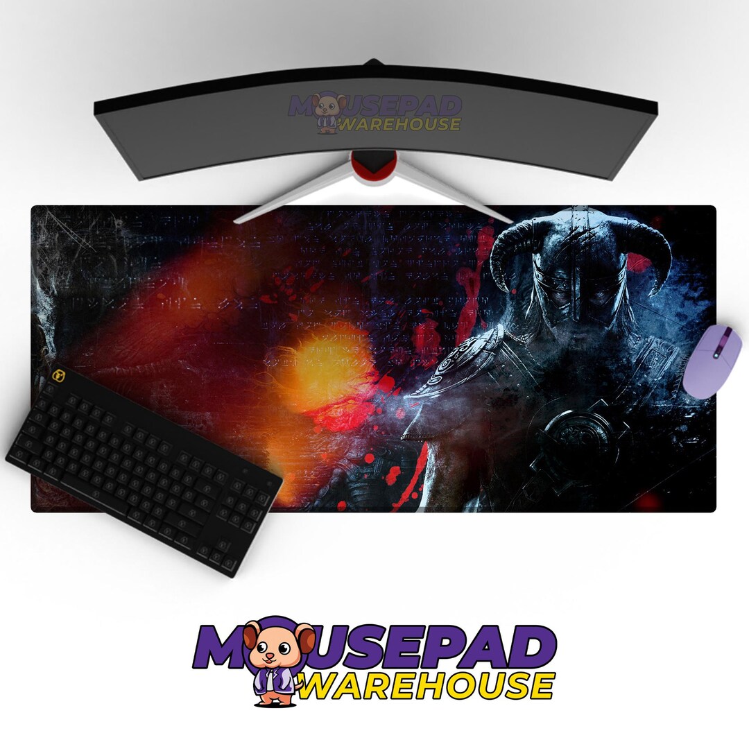 Skyrim Inspired Mousepad 159553 // Large Desk Mat, TCG Playmat, XL ...