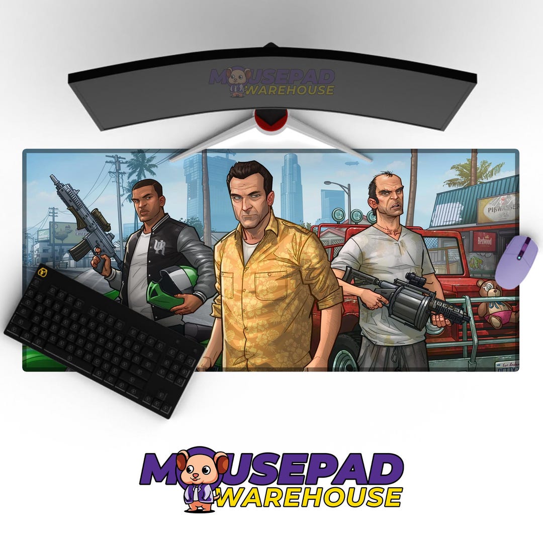 Grand Theft Auto V GTA Inspired Mousepad 713218 // Large Desk Mat, TCG ...