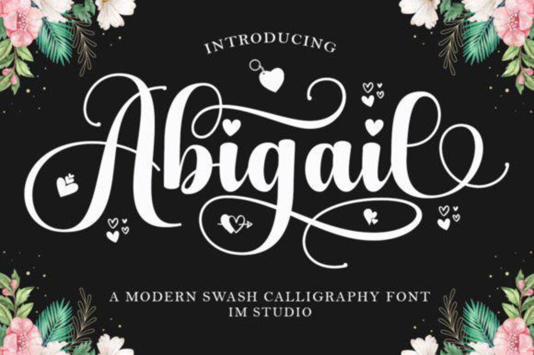 Abigail Font, Script Font, Handwritten Font, Personal Modern Font ...