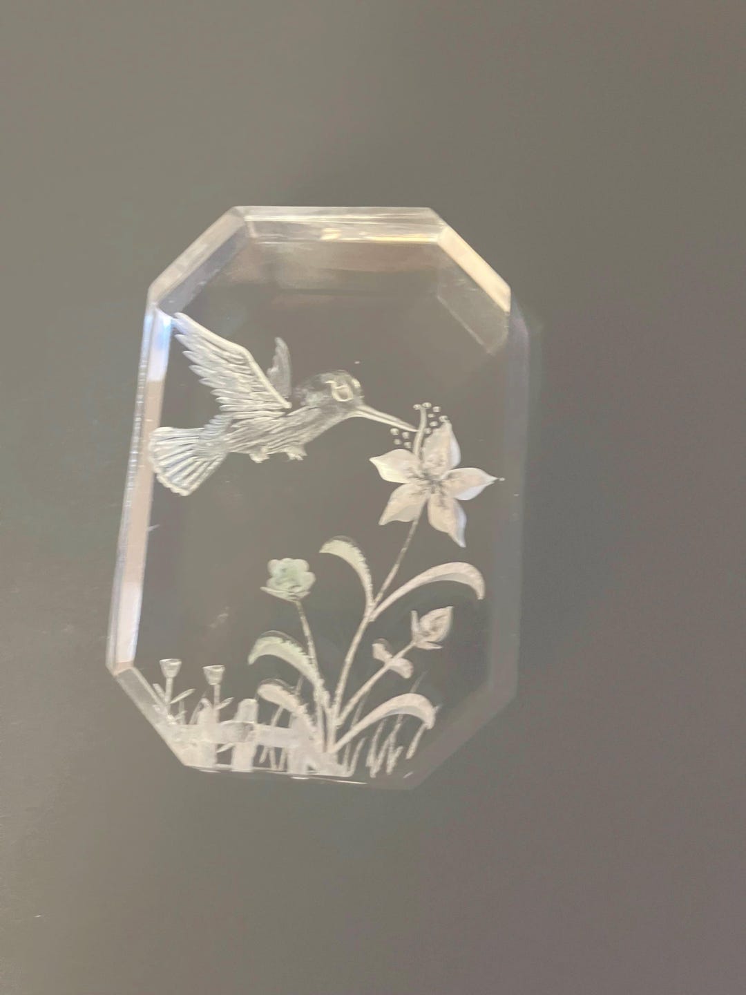 Vintage Lucite Carved Hummingbird Paperweight - Etsy