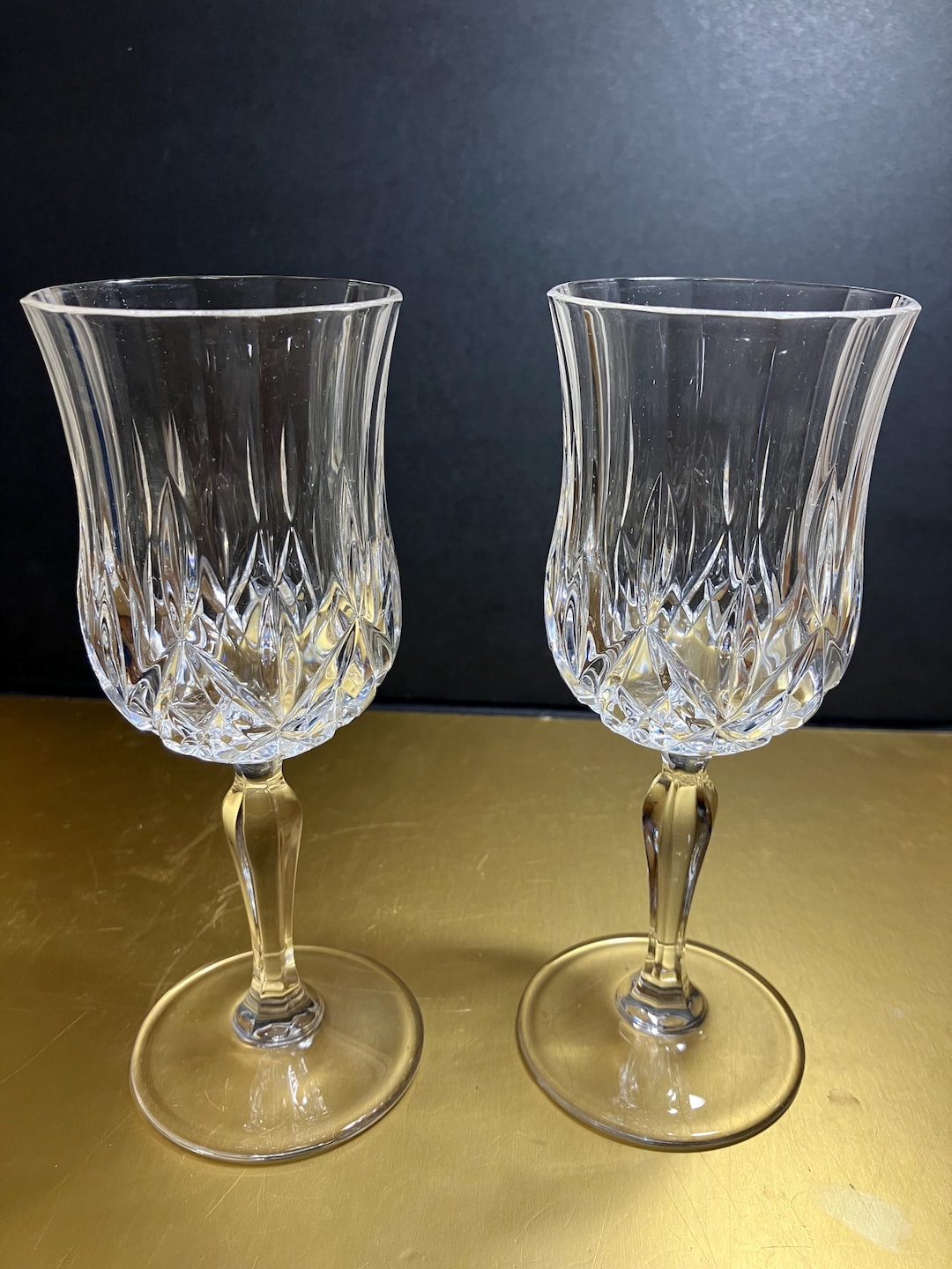 Vintage Royal Rock Crystal Opera 2 Goblets - Etsy