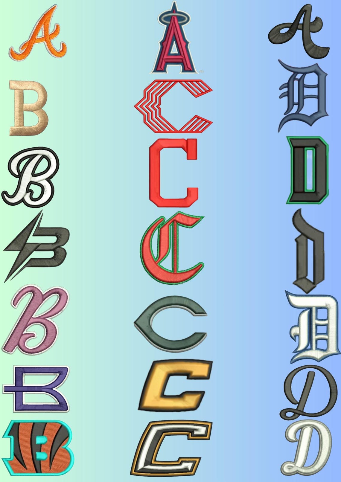 3D Puff Embroidery Letters ABCD, Individual Puffy Alphabets Machine ...