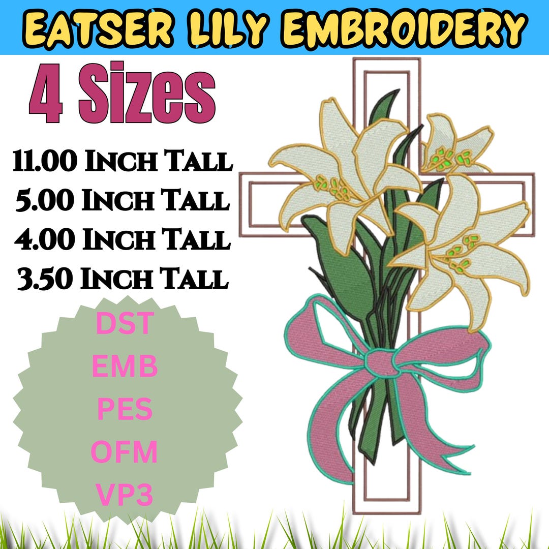 Easter Machine Embroidery | Easter Lily Embroidery | Easter Flower ...