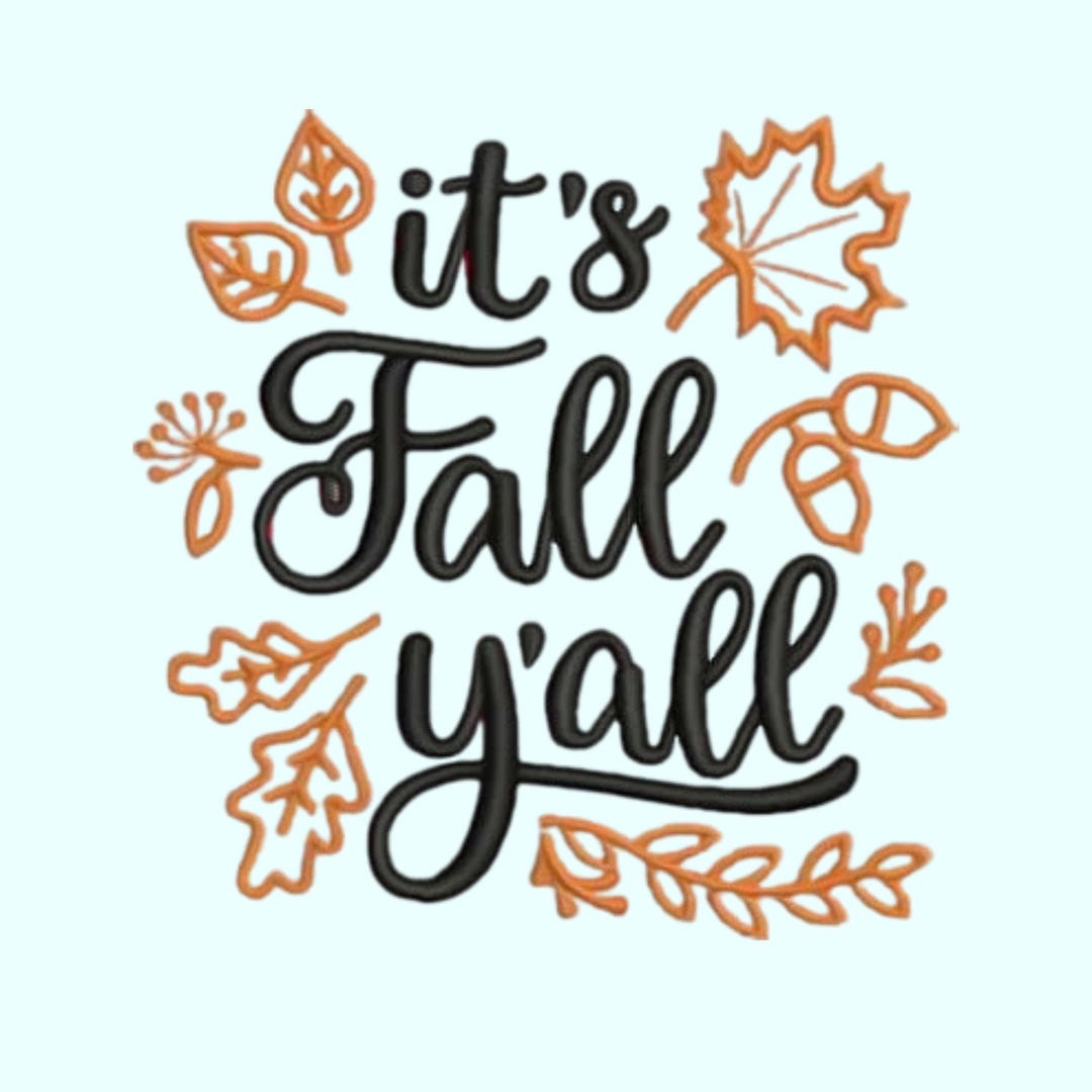Fall Embroidery Design, 3D Puff Logo DST PES File Instant Download - Etsy