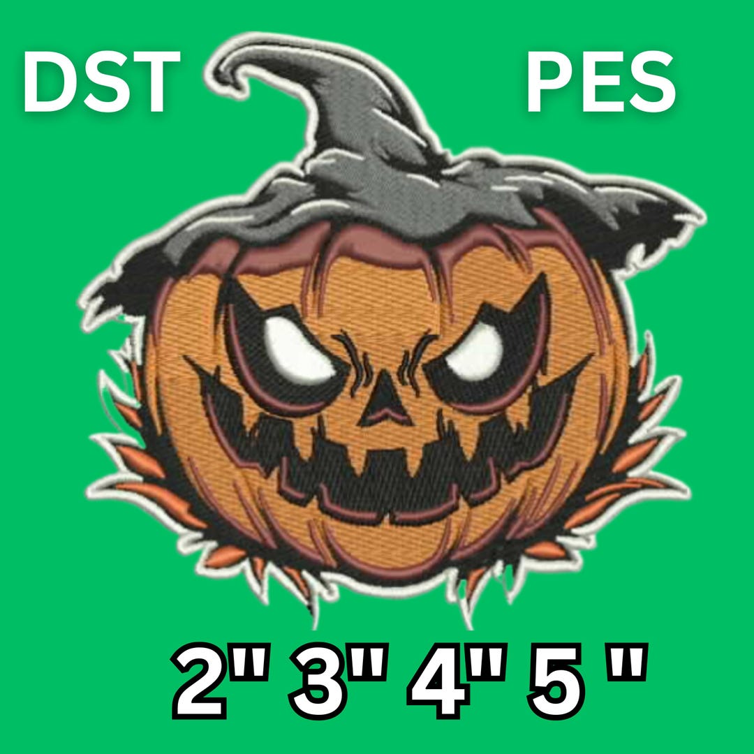 Pumpkin Embroidery Patch Design: PES, Dst,files (instant Download ...