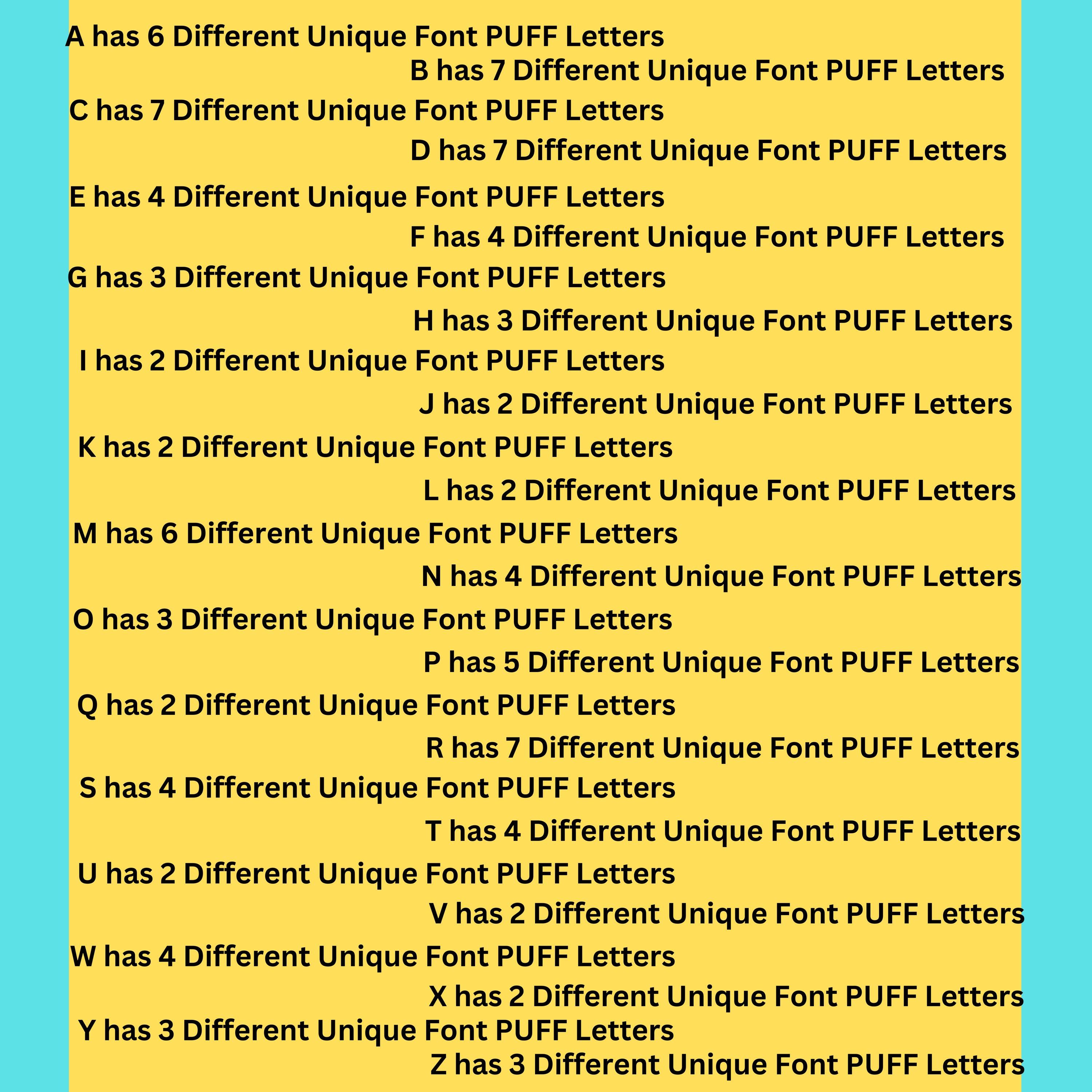 100 3D Puff Embroidery Letters | 100 Unique Embroidery PUFF Letters ...