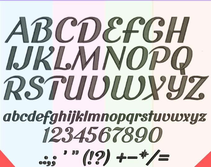 Script Puff Embroidery Font: Cursive 3D Letters PES Files Instant ...