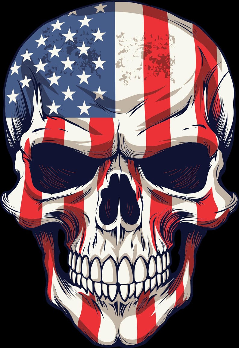 US Flag Skull PNG: 4th of July Printable (digital Download) - Etsy