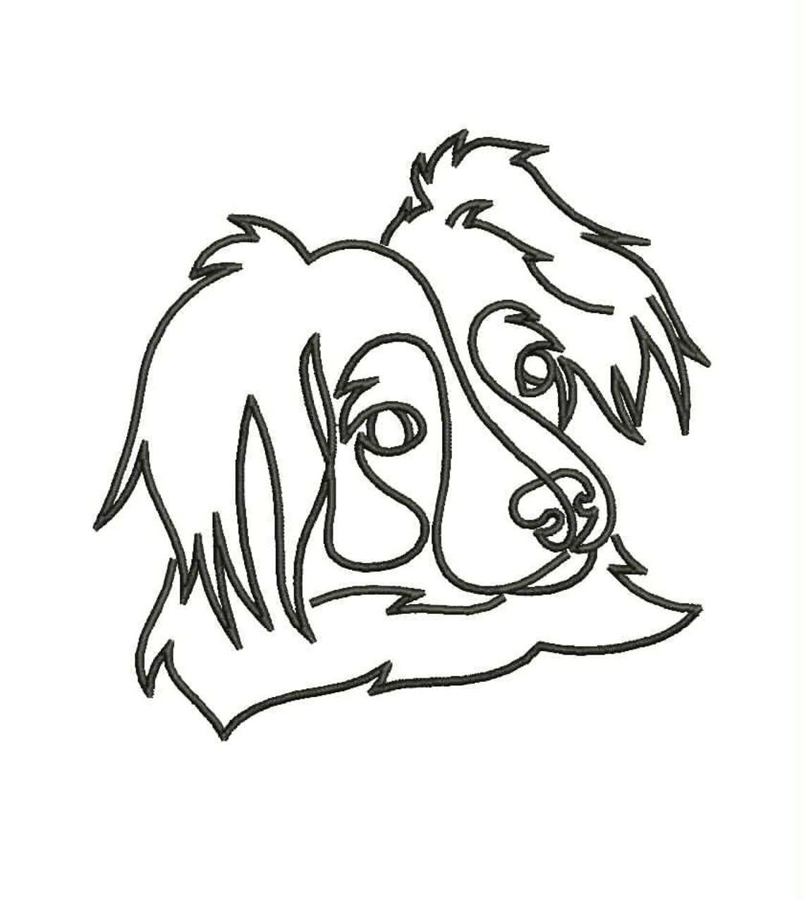 Dog Outlines Machine Embroidery | Dog Head Outline | Pet Outlines ...