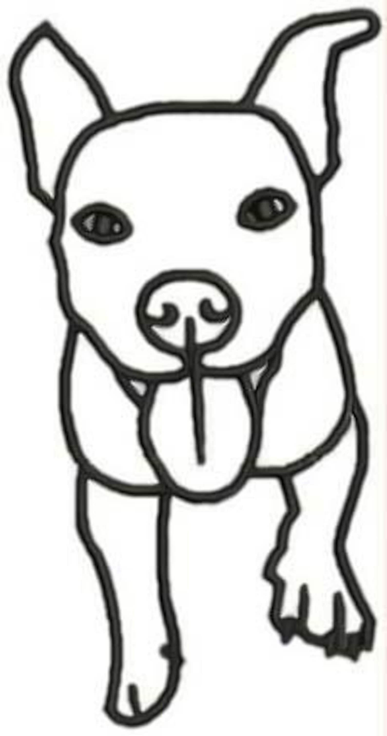 Dog Outlines Machine Embroidery | Dog Head Outline | Pet Outlines ...