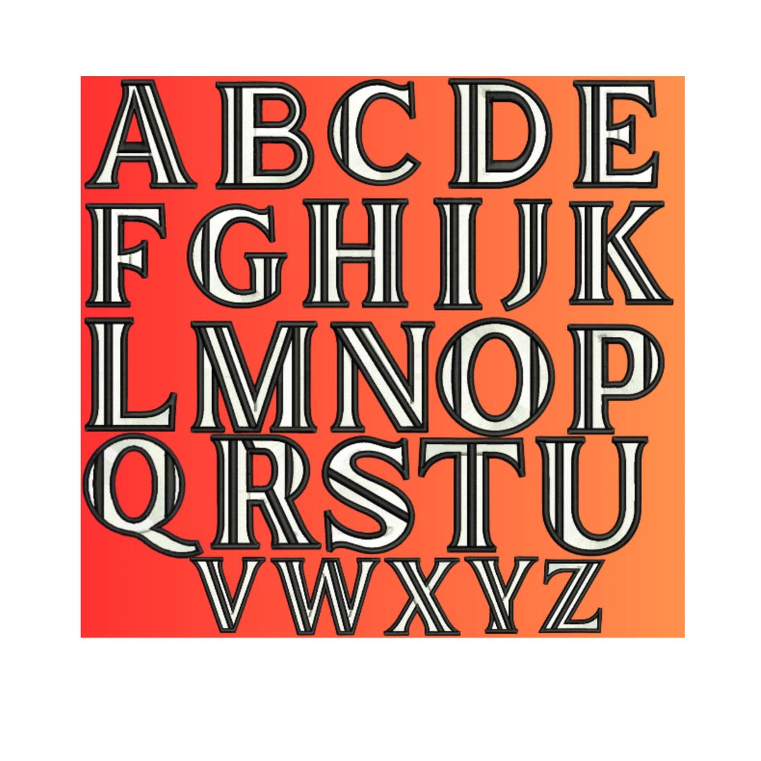 Block Font Embroidery | 3D Puff Letters DST PES Instant Download - Etsy