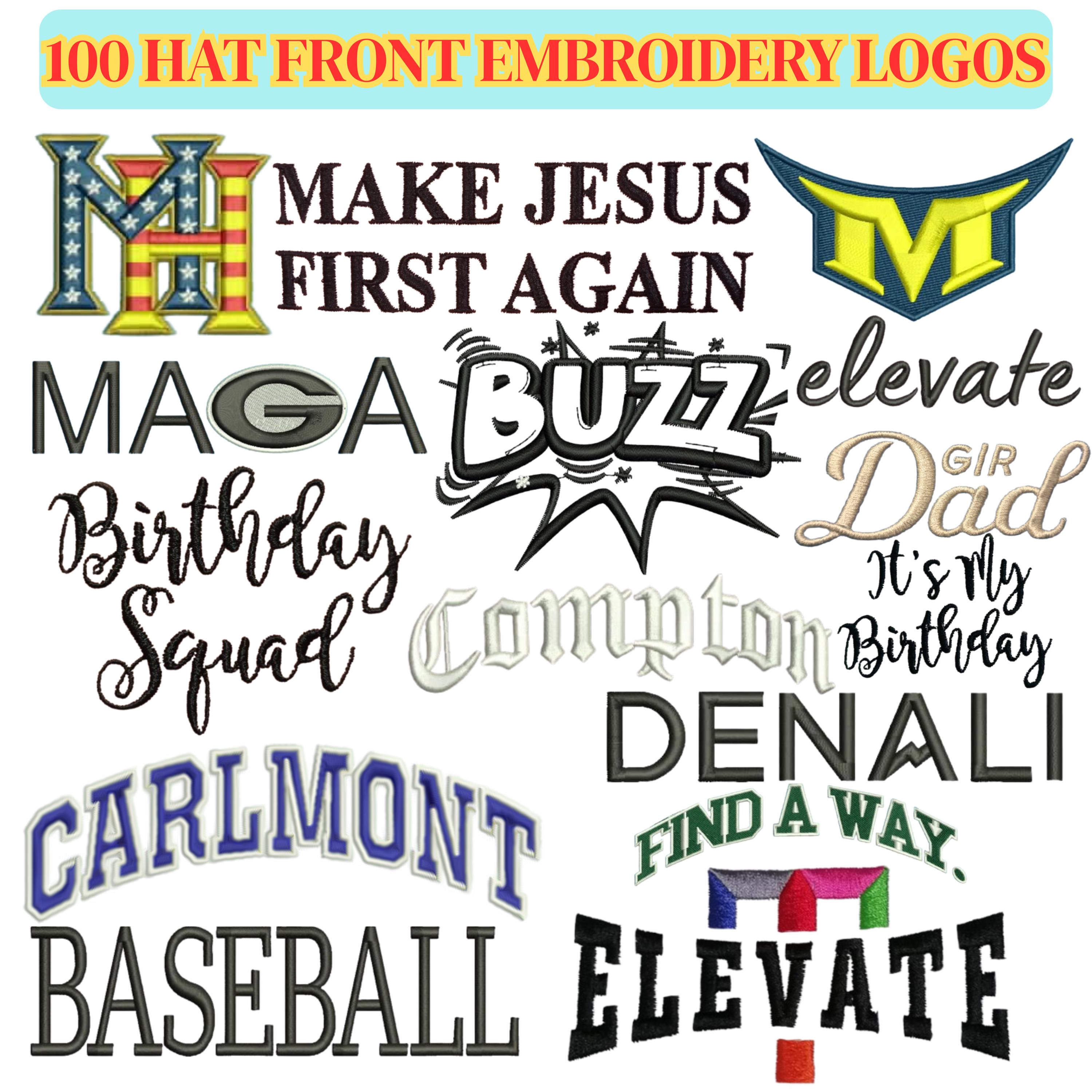 100 Hat Embroidery Designs: Machine Embroidery Bundle (DST) - Etsy