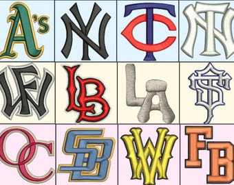 Puffy Embroidery Designs for Hats, 36 3D Dual Letters PES Files Instant ...