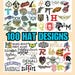 100 Hat Embroidery Designs: Machine Embroidery Bundle (DST) - Etsy