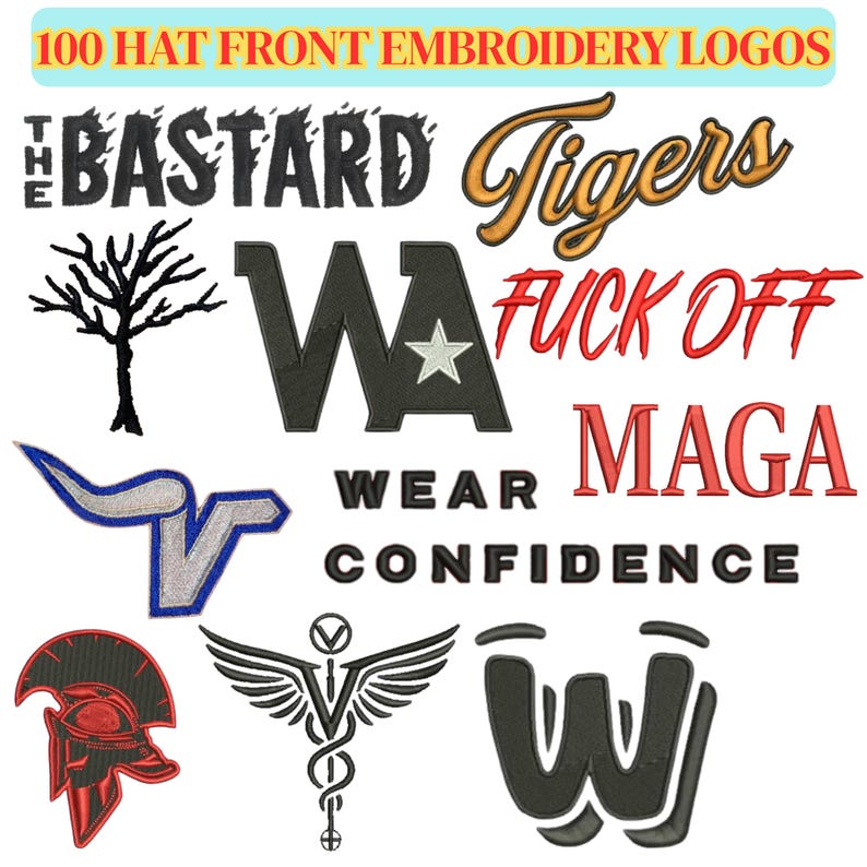 100 Hat Embroidery Designs: Machine Embroidery Bundle (DST) - Etsy