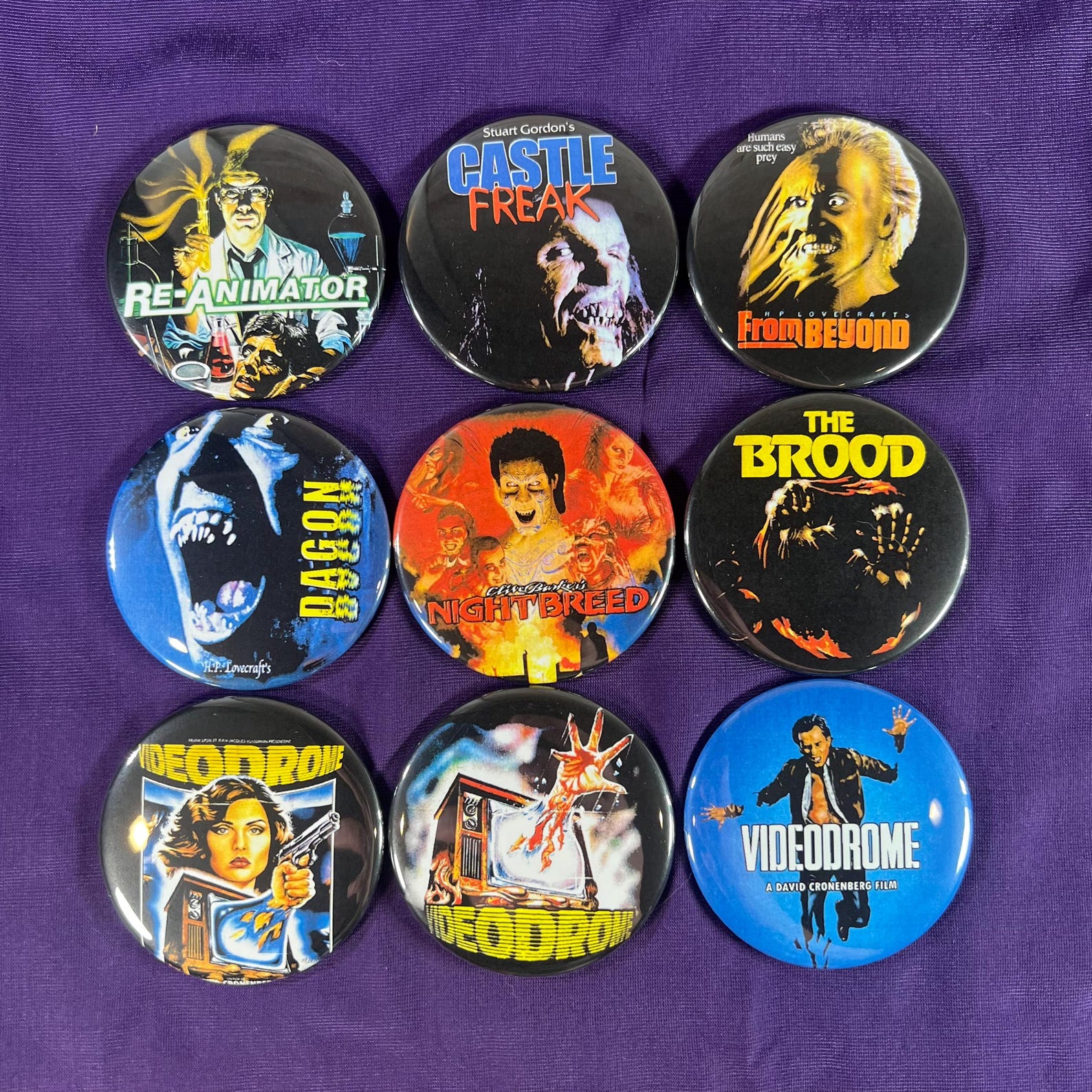 Assorted Horror and Thriller Movie 2.25" Pinback Buttons or 2.25 ...