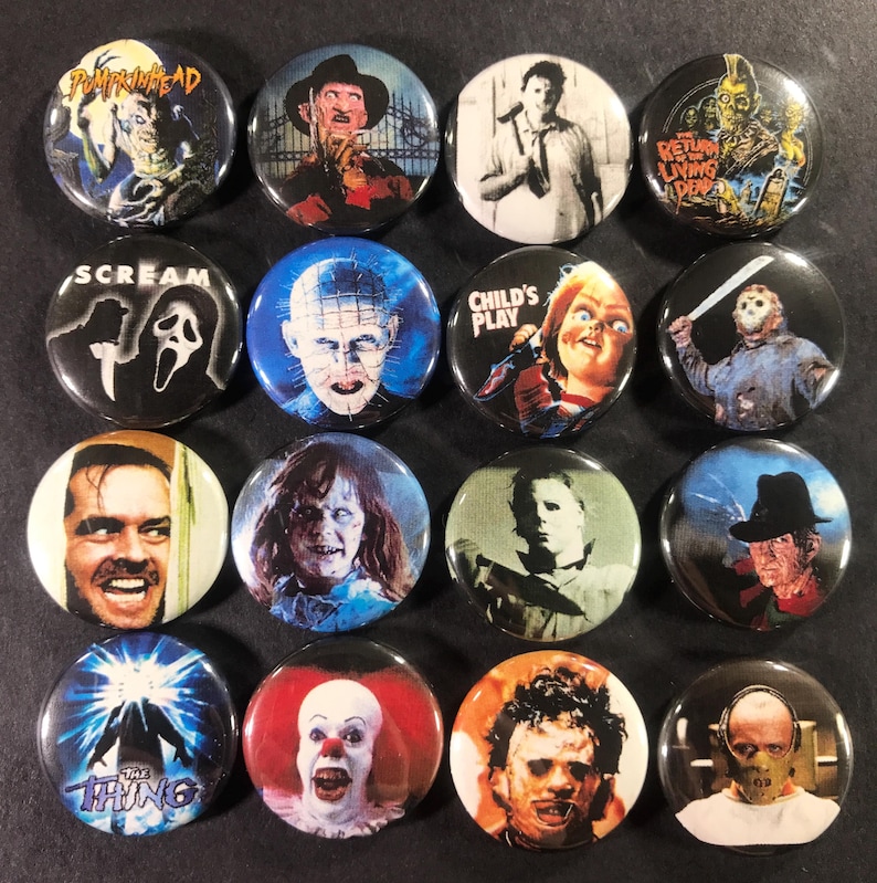 Various Horror Movie 1" Pinback Buttons (choose Your Set) Multiple ...