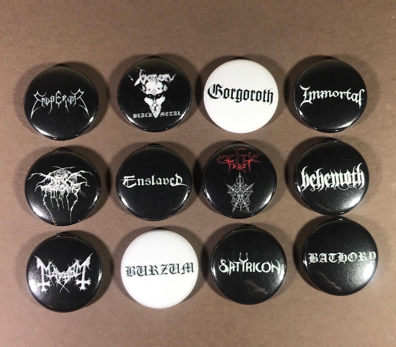 Various Death Metal and Black Metal 1" Pinback Buttons (choose Your Set ...
