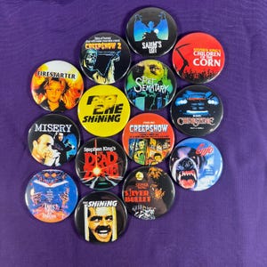 Assorted Horror and Thriller Movie 2.25" Pinback Buttons or 2.25 ...