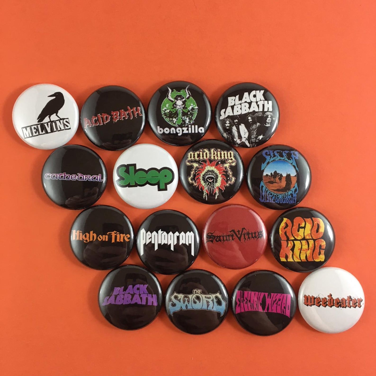 Heavy Metal 1" Assorted Pinback Buttons (choose Your Set) Hair Glam ...