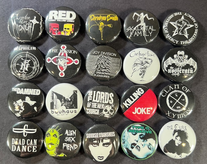 1980s/1990s Goth Rock Bands 1 1/2" Pinback Buttons (custom Made) - Etsy