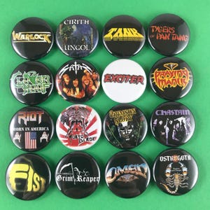 Heavy Metal 1" Assorted Pinback Buttons (choose Your Set) Hair Glam ...