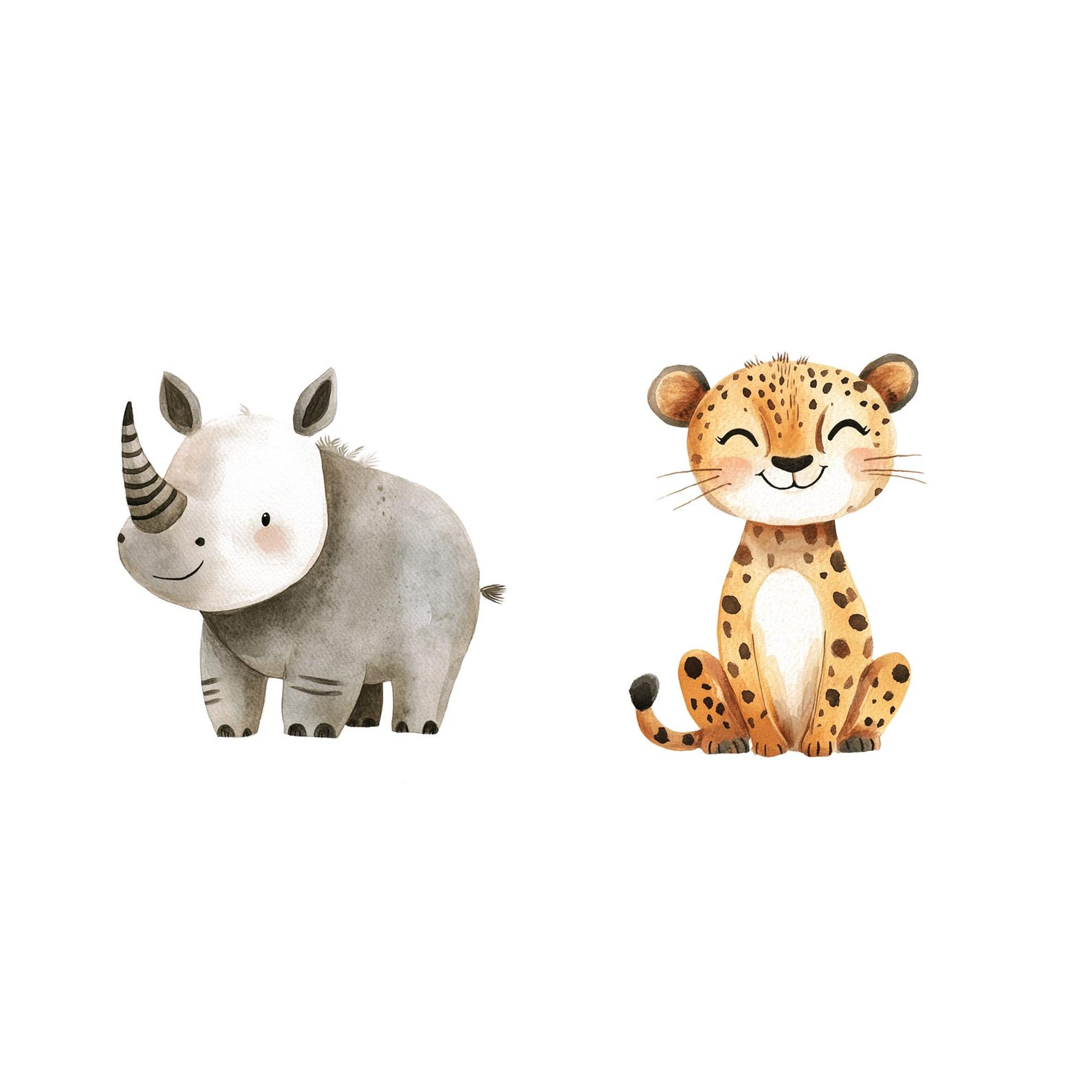 Cute Safari Animals Clipart Bundle, 12 High Quality PNG Files, Journal ...