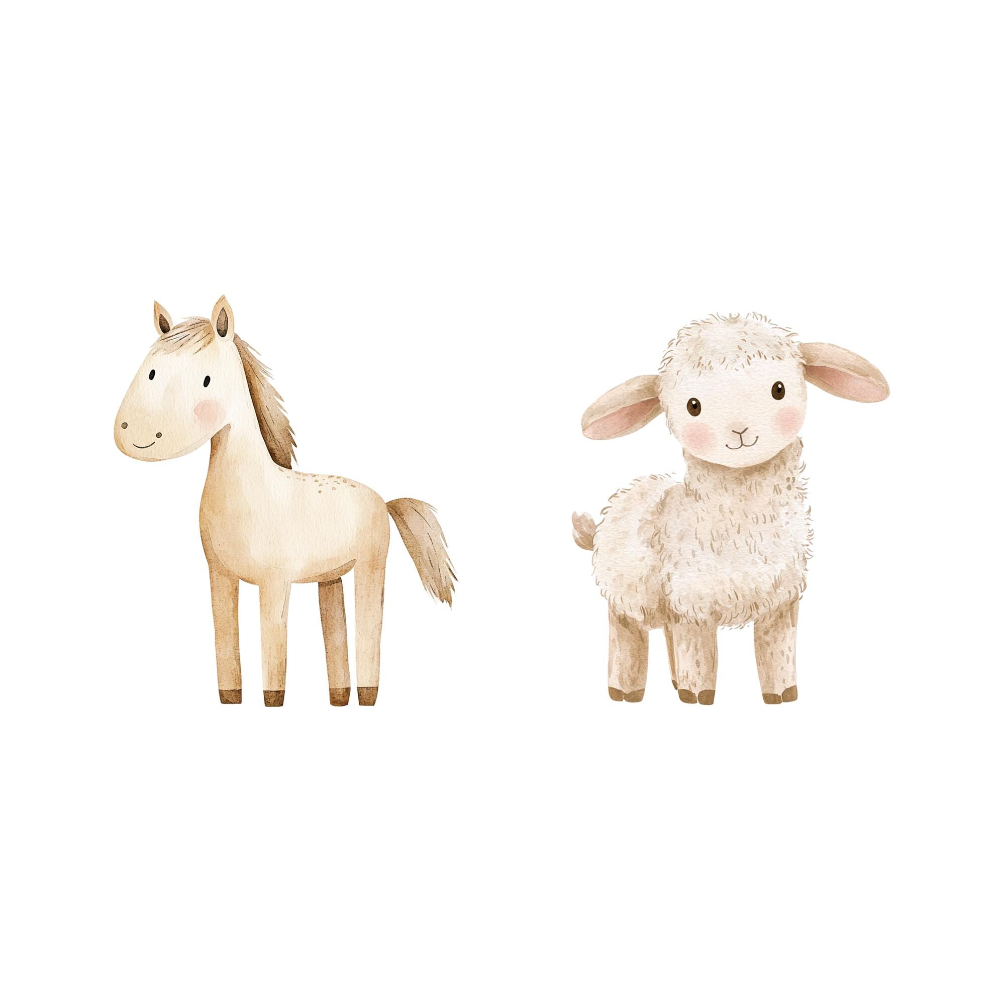 Cute Farmyard Animals Clipart Bundle, 12 High Quality PNG Files ...