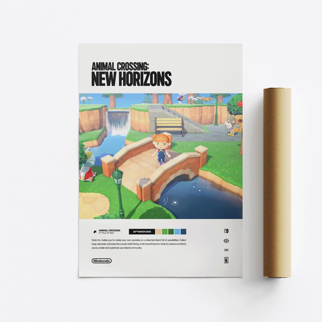 Animal Crossing: New Horizons 2020 Minimalist Print/poster, Nostalgic ...