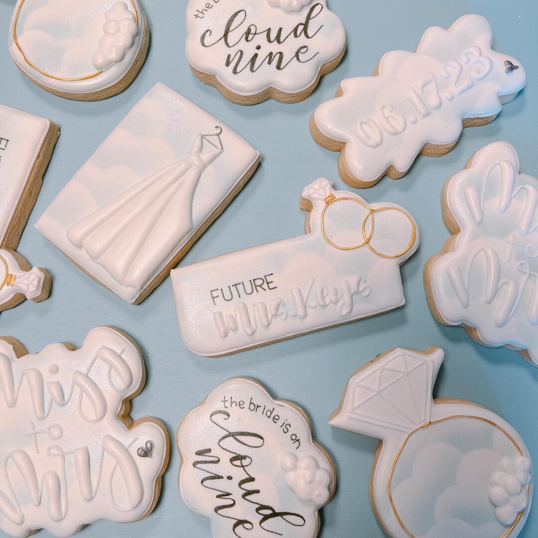 On Cloud Nine Bridal Shower Cookies - Dozen - Etsy