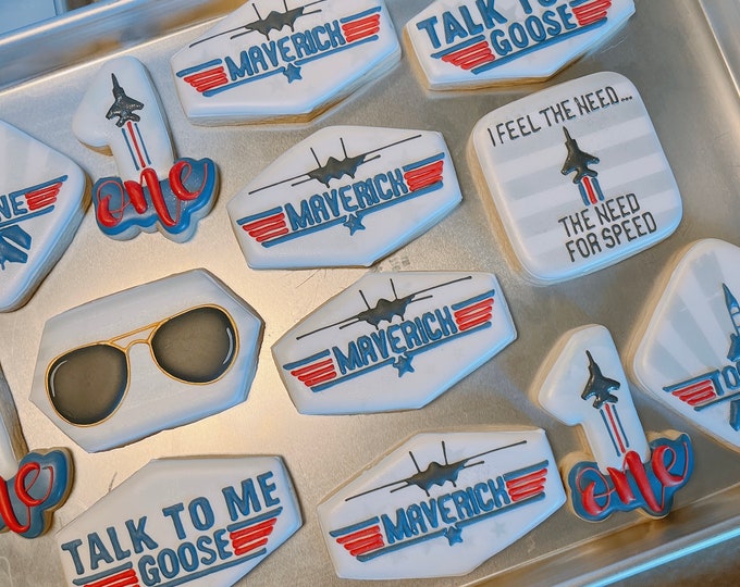 Top Gun Themed Birthday Cookies Dozen - Etsy