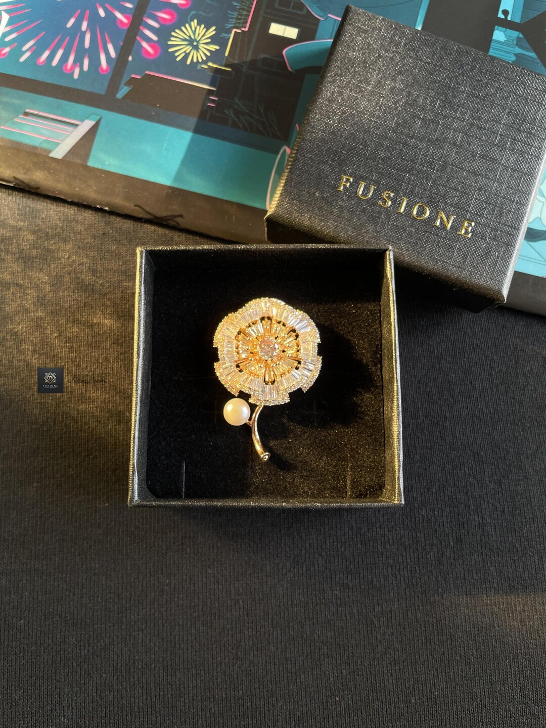 Italian Style Vintage Dandelion Brooch – Freshwater Pearl & Zircon ...