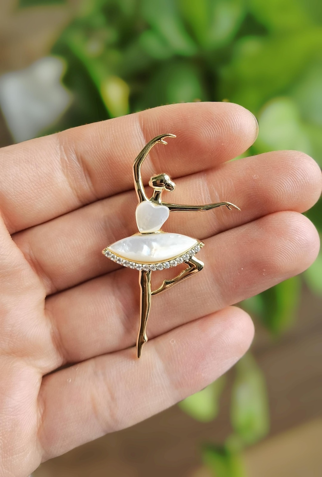 Cute Elegant Mother of Pearl Ballet Girl Brooch – Dancer Design ...