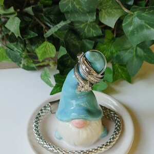 Teal Ceramic Gnome Ring Holder, Ring Holder, Teal Gnome Ring Holder, 3. ...