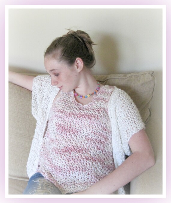 Larger Sizes Bamboo Shell and Bolero Adult Knitting Pattern | Etsy
