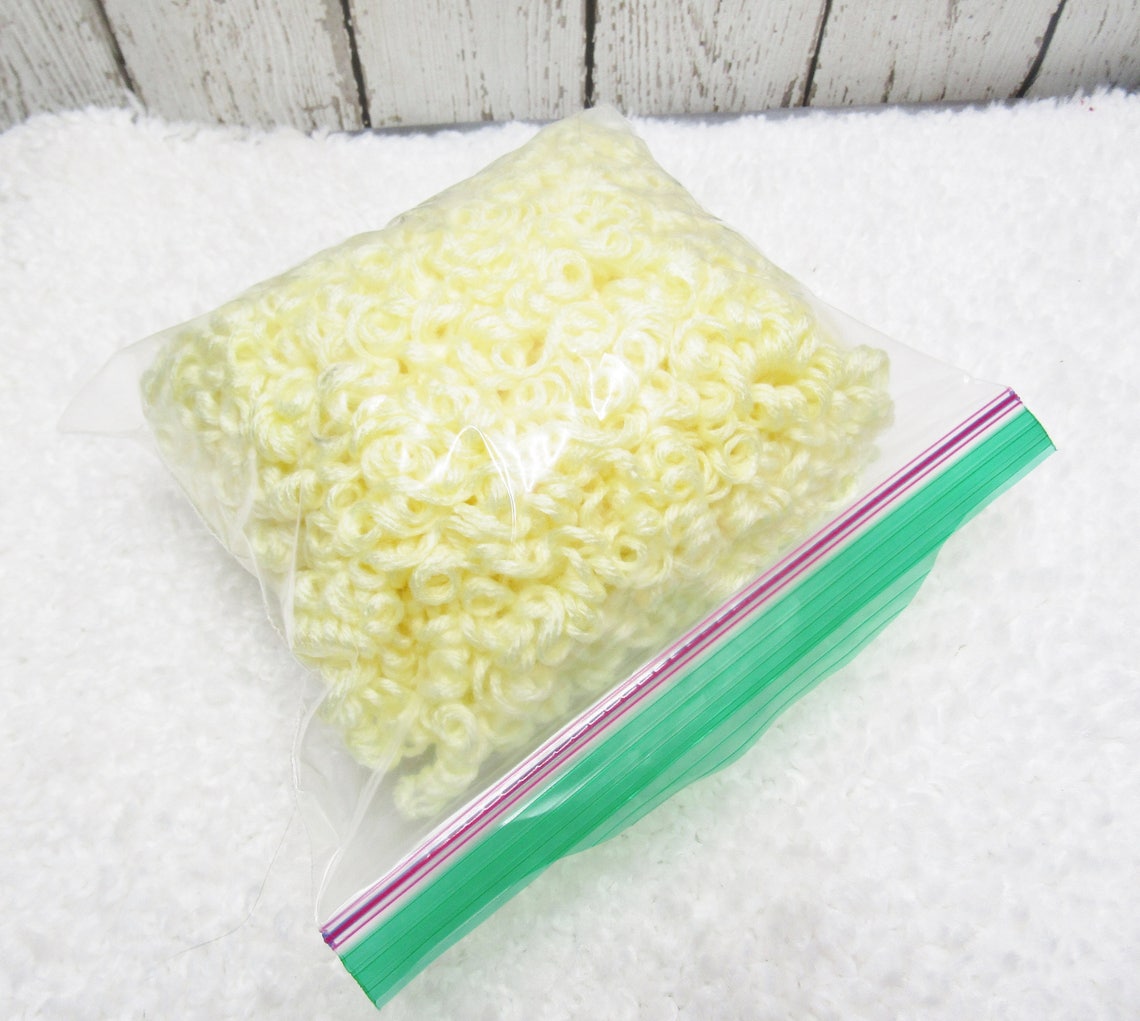 Pale Yellow Curly Yarn Hair for Your Handmade Dolls and Crafts | Etsy