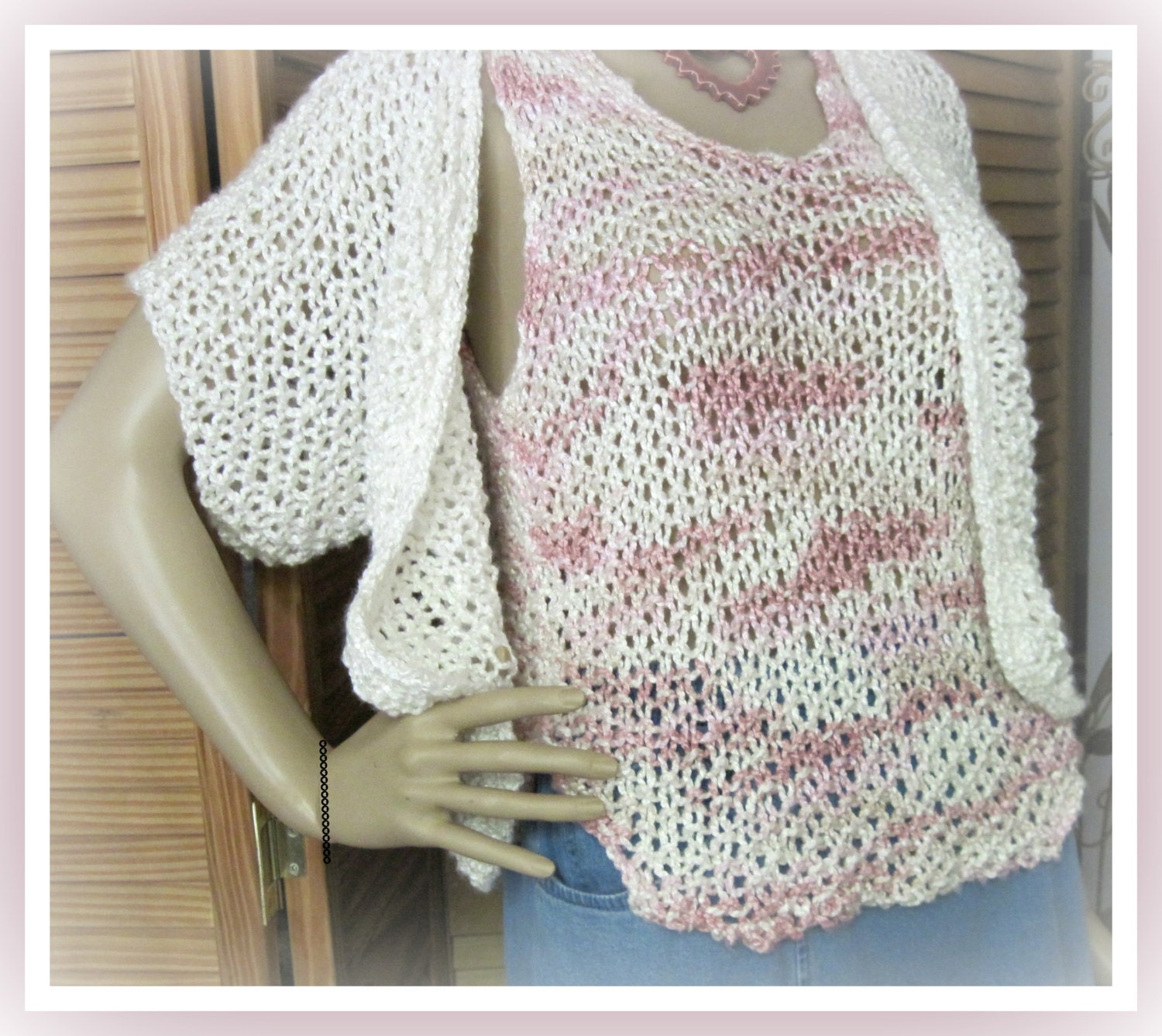 Bamboo Shell and Bolero Teen to Adult Knitting Pattern S M L - Etsy